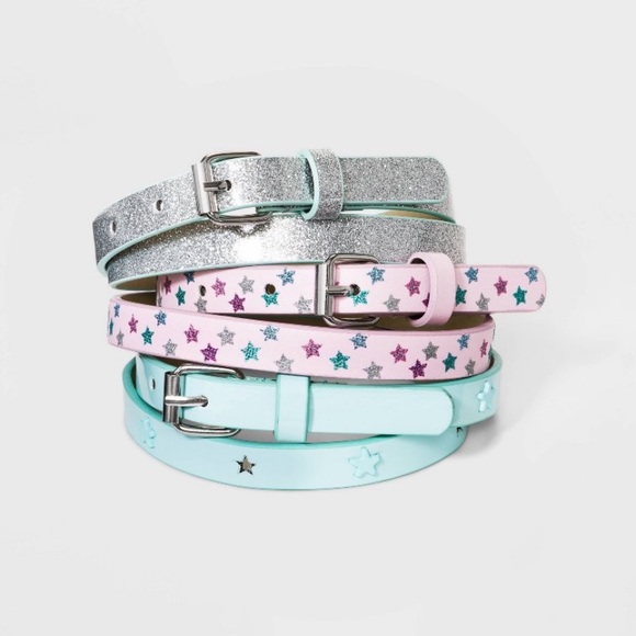 Cat & Jack | Accessories | 3pk Glitter And Star Belts | Poshmark
